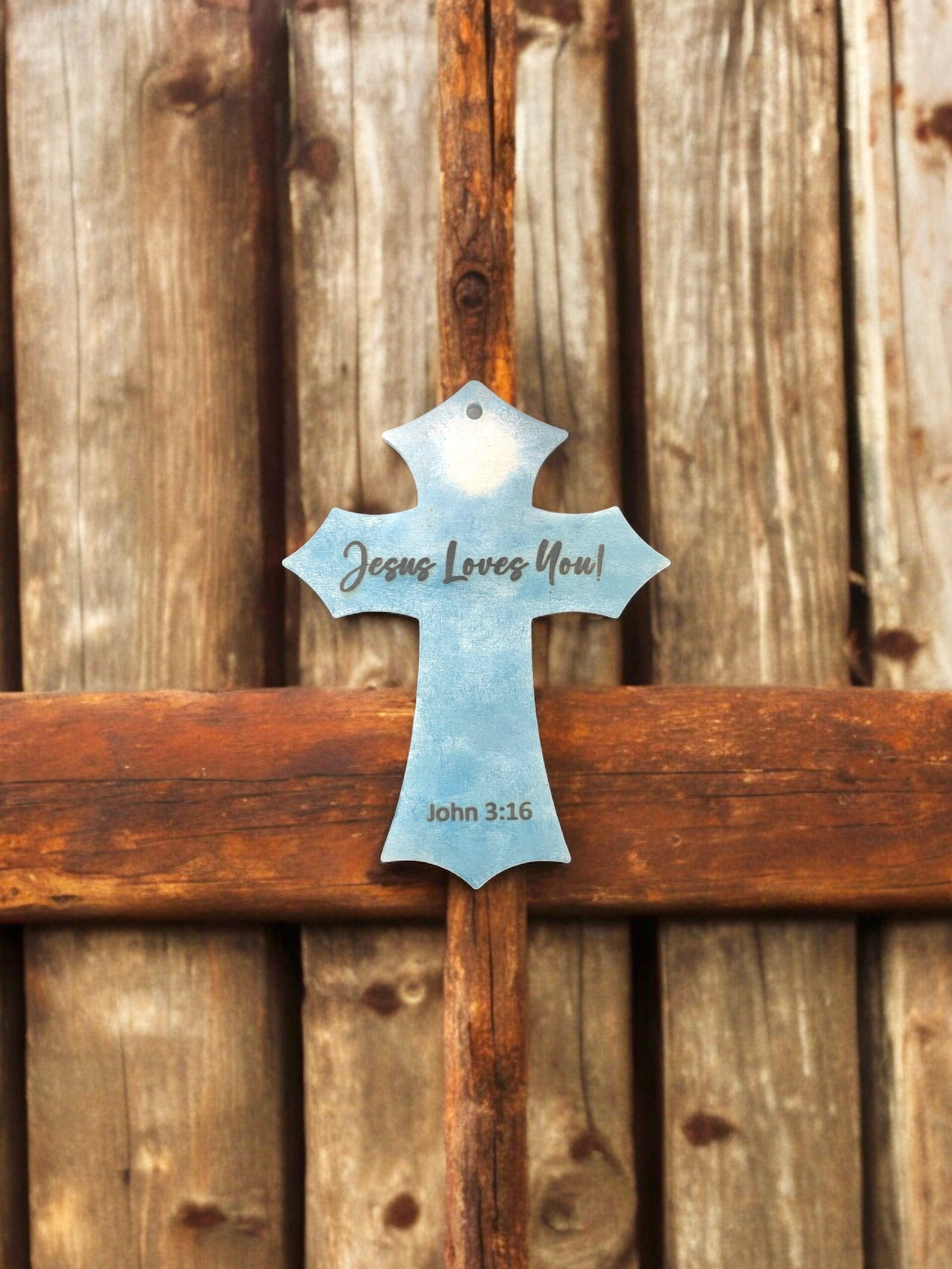 “Jesus loves you!“Hand painted wooden cross [Made to Order] – Divine ...